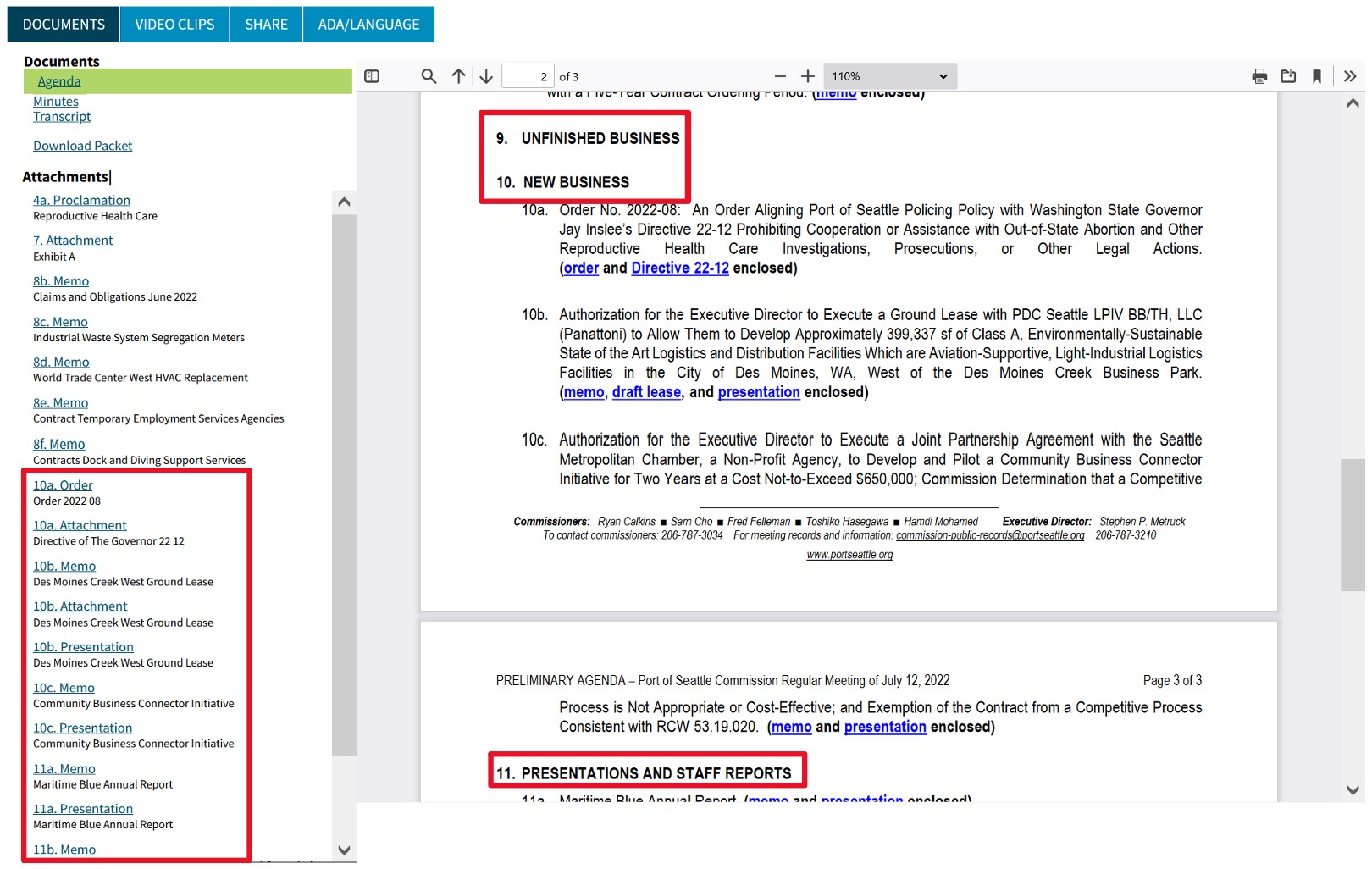 How to Engage with the Port of Seattle Commission